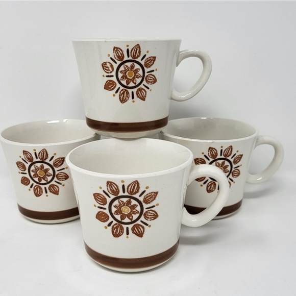 merida | Dining | Vintage 4 Merida Iron Stone Hand Decorated Mugs Cups ...